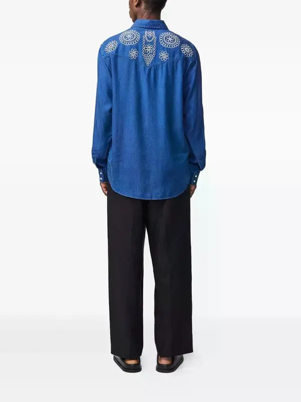 Nn07 Embroidered Denim Shirt