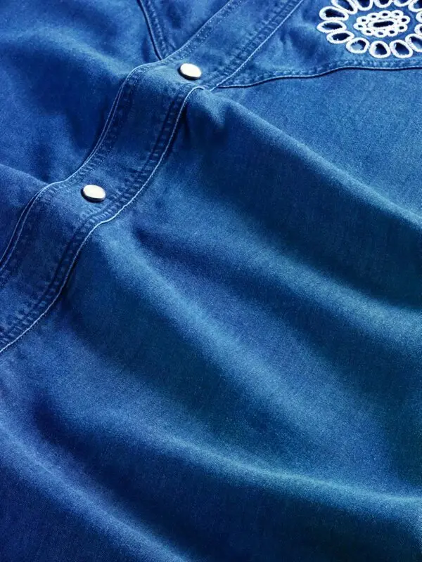 Nn07 Embroidered Denim Shirt