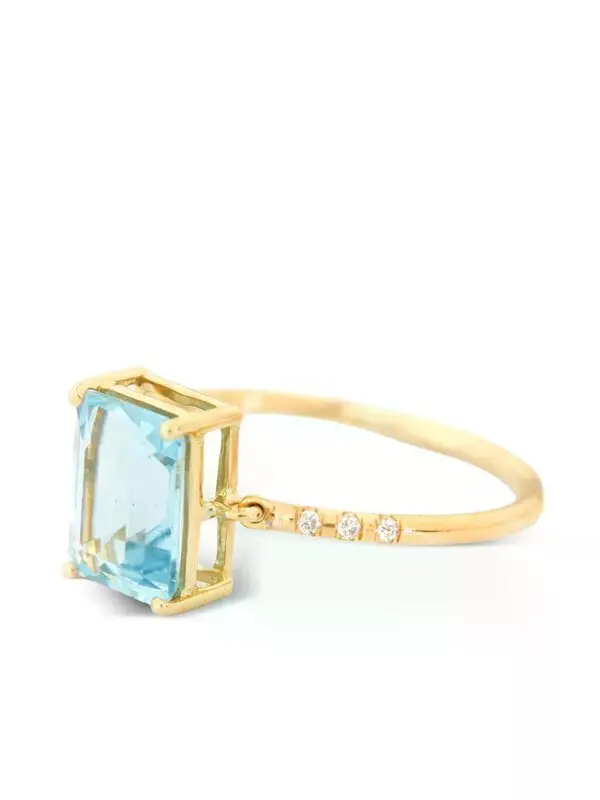 YI COLLECTION 18k Gold Aquamarine And Diamond Ring