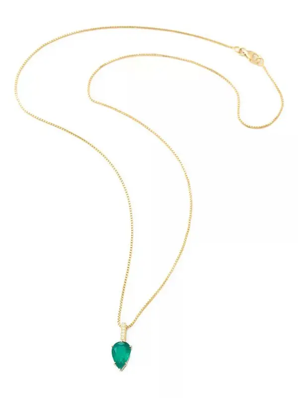 YI COLLECTION 18k Yellow Diamond And Emerald Arrow Necklace - Gold