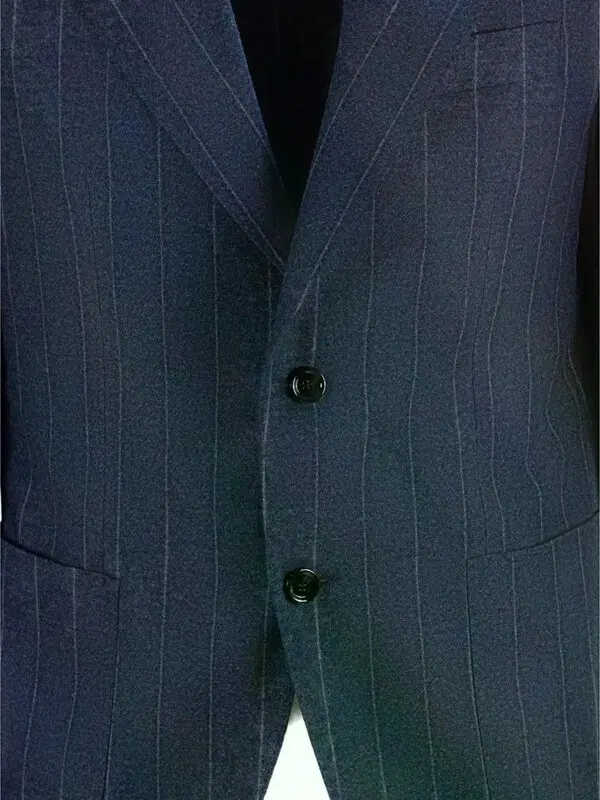 LARDINI Pinstripe Lapel Blazer - Blue