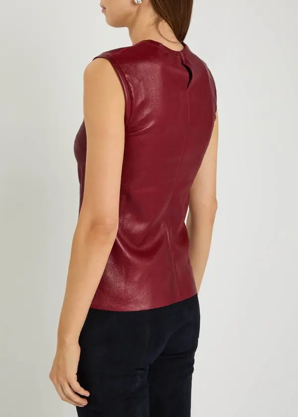 Stouls Miuccia Stretch-leather Top - Dark Red