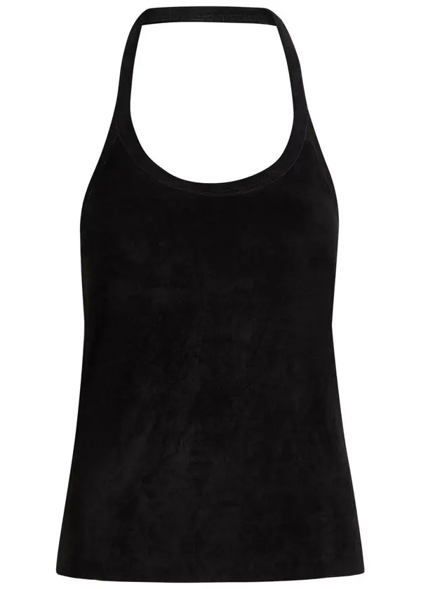 Stouls Stretch-suede Halterneck Top - Black