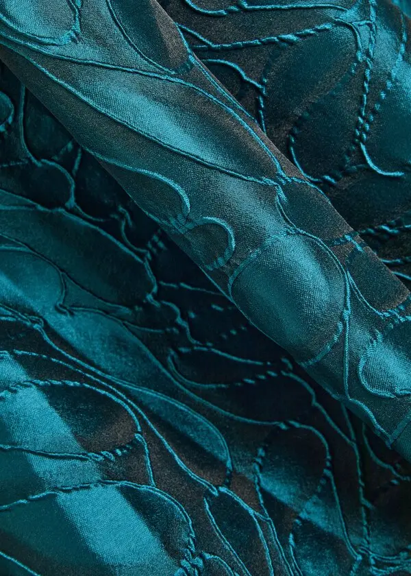 Talbot Runhof Patterned-jacquard Woven Midi Dress - Blue