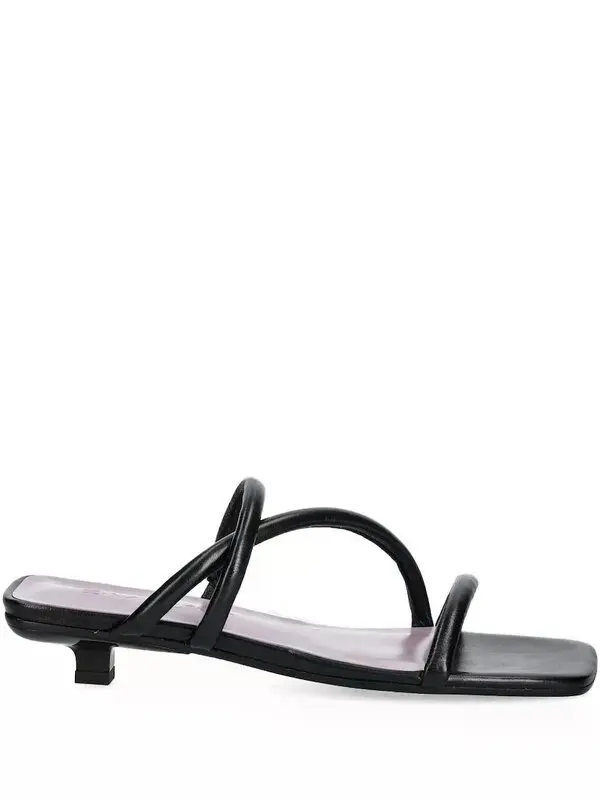 By Far 35mm Leather-wrapped Kitten-heel Slides