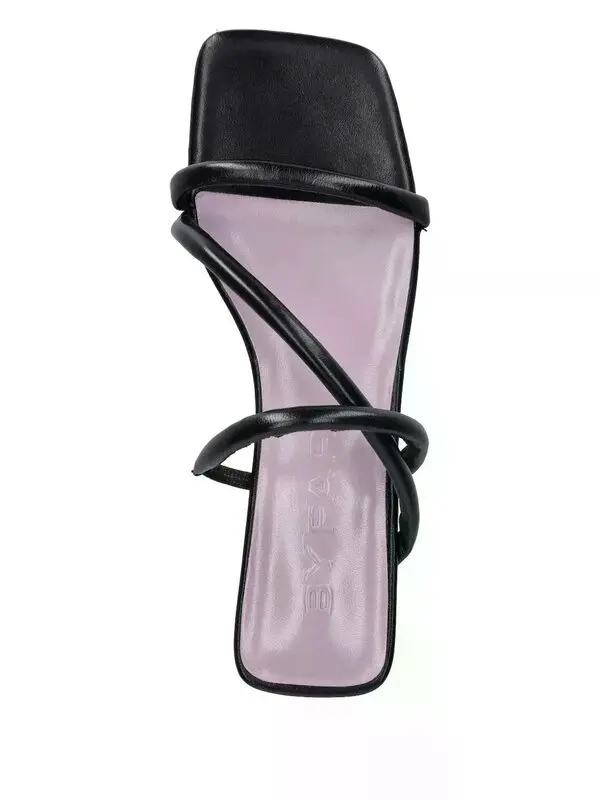 By Far 35mm Leather-wrapped Kitten-heel Slides