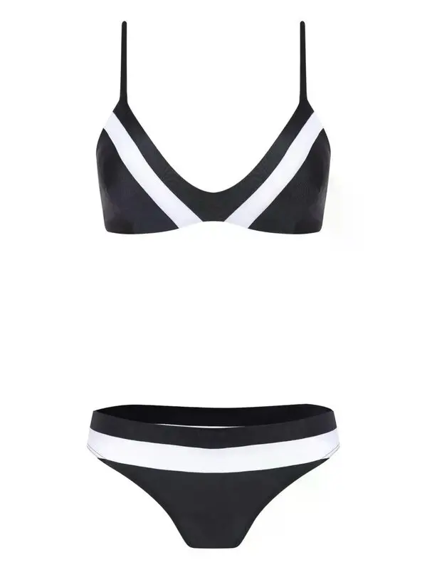 LYGIA & NANNY Stripe-details Bikini - Black
