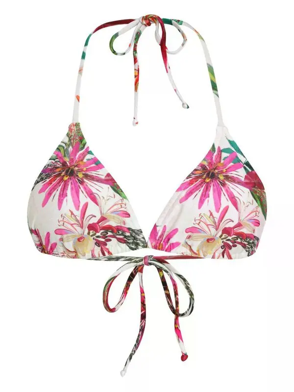 LYGIA & NANNY Floral-print Bikini Top - White