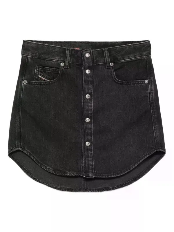 DIESEL® Denim Button-front Miniskirt - Black