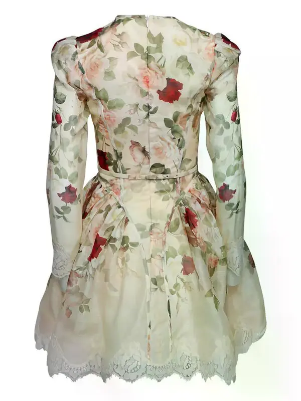 Zimmermann Story Floral Lace-trimmed Mini Dress