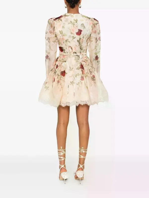 Zimmermann Story Floral Lace-trimmed Mini Dress