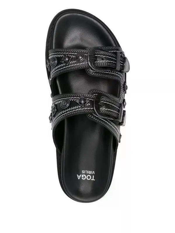 TOGA VIRILIS Buckle-embellished Leather Sandals