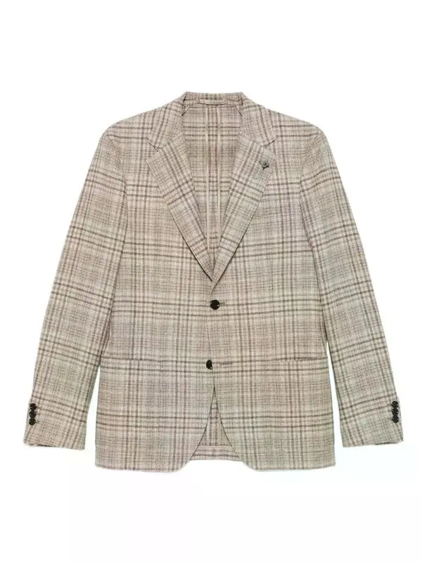 LARDINI Checked Two-button Blazer