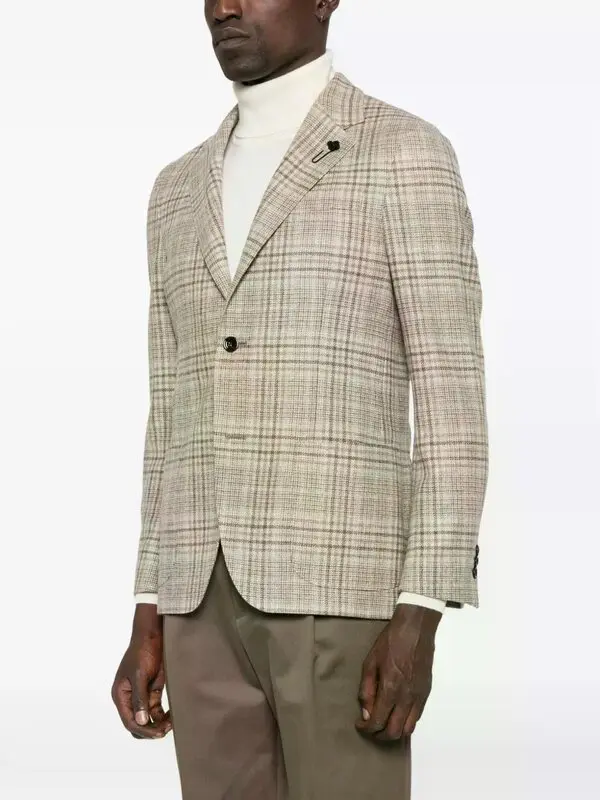 LARDINI Checked Two-button Blazer