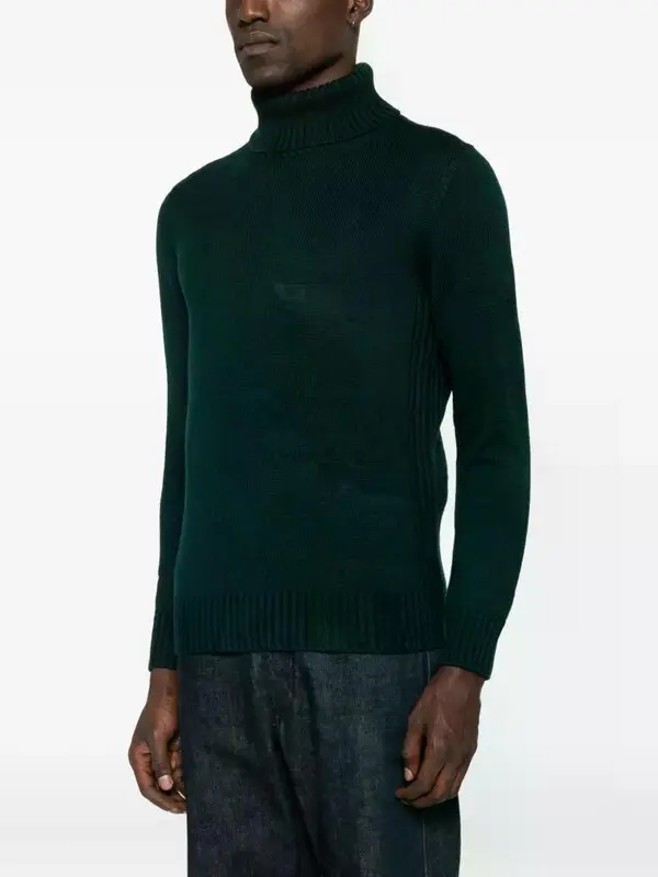 KANGRA Wool Turtleneck Sweater - Green