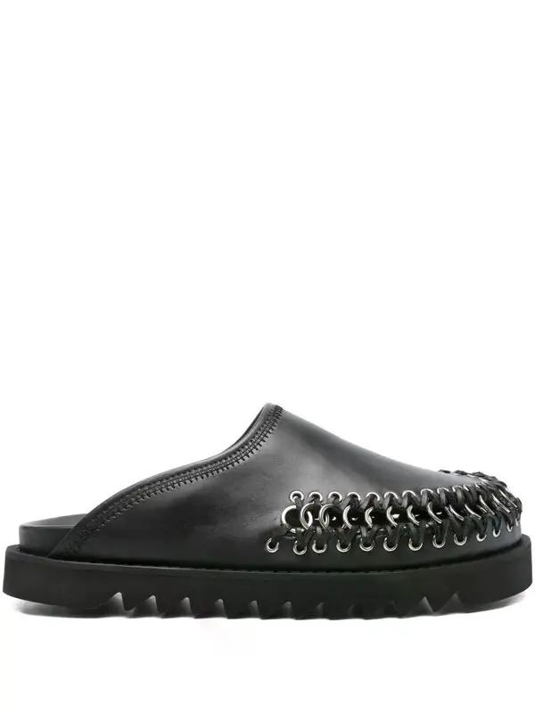 TOGA VIRILIS Chain-embellished Leather Mules