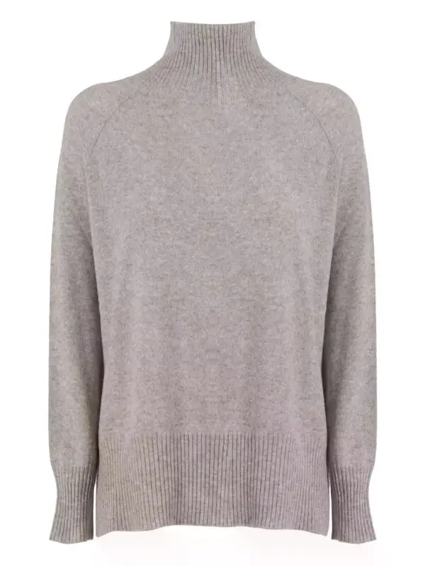 KANGRA High-neck Raglan-sleeve Pullover - Grey
