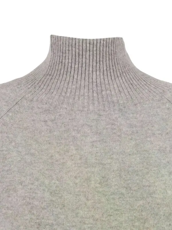 KANGRA High-neck Raglan-sleeve Pullover - Grey