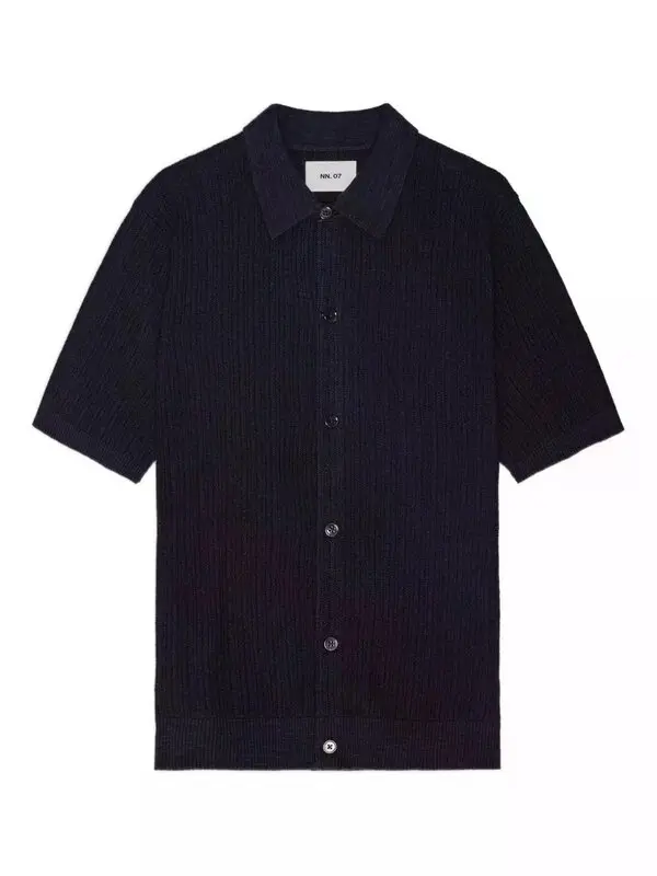 Nn07 Nolan Ribbed Shirt - Blue