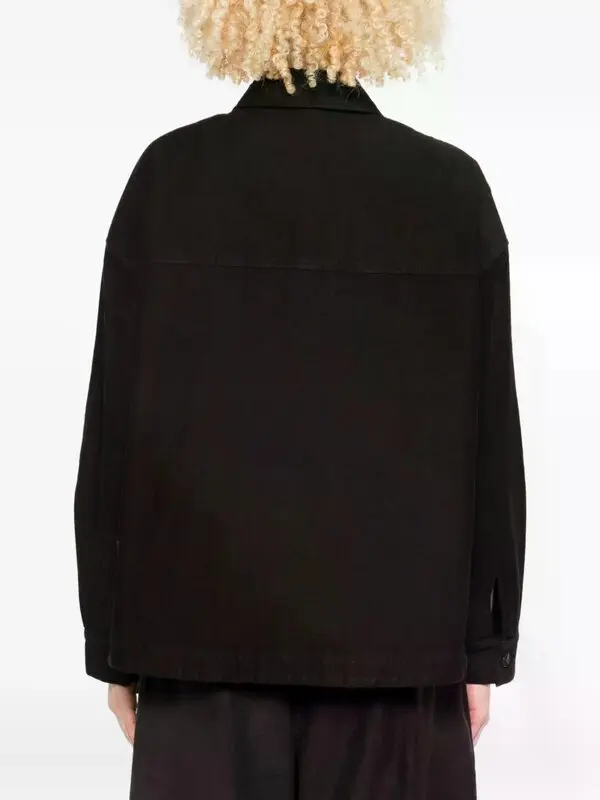 TRUE AVENUE Double-pocket Cotton Shirt Jacket - Black