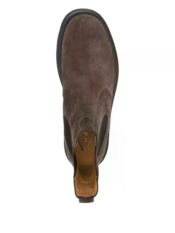 TOD'S Elastic-panelled Suede Boots - Brown