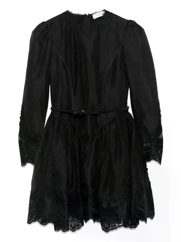Zimmermann Lace-trimmed Mini Dress - Black