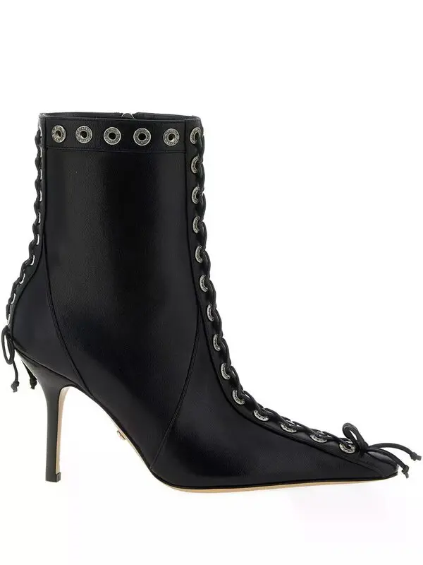 Mach & Mach 95mm Lace-up Studded Ankle Boots