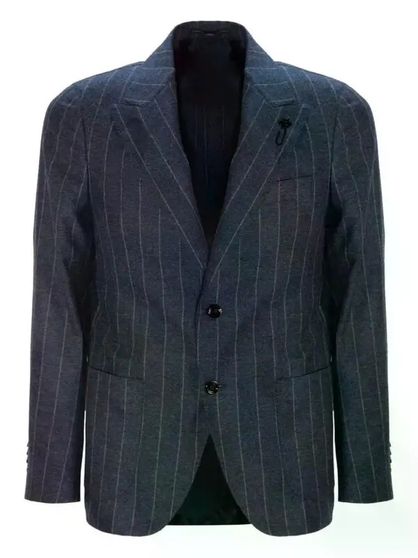 LARDINI Pinstripe Lapel Blazer