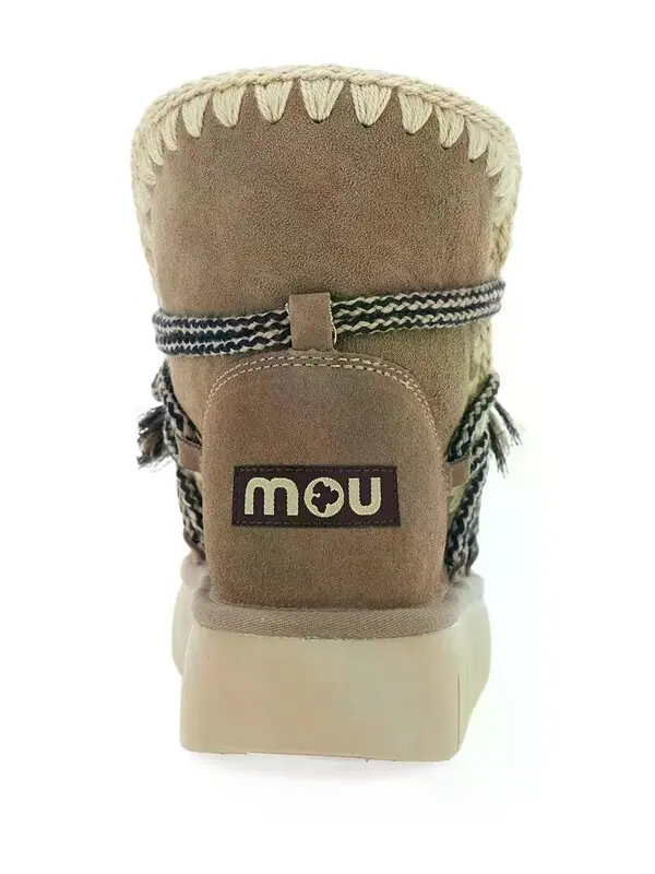 Mou 40mm Crochet-detail Lace-up Boots - Brown