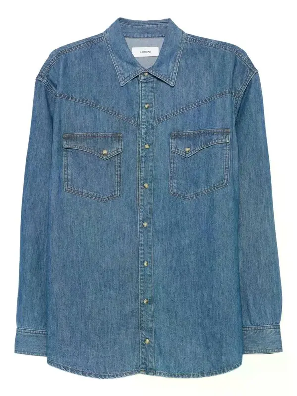 LARDINI Double-pocket Denim Shirt