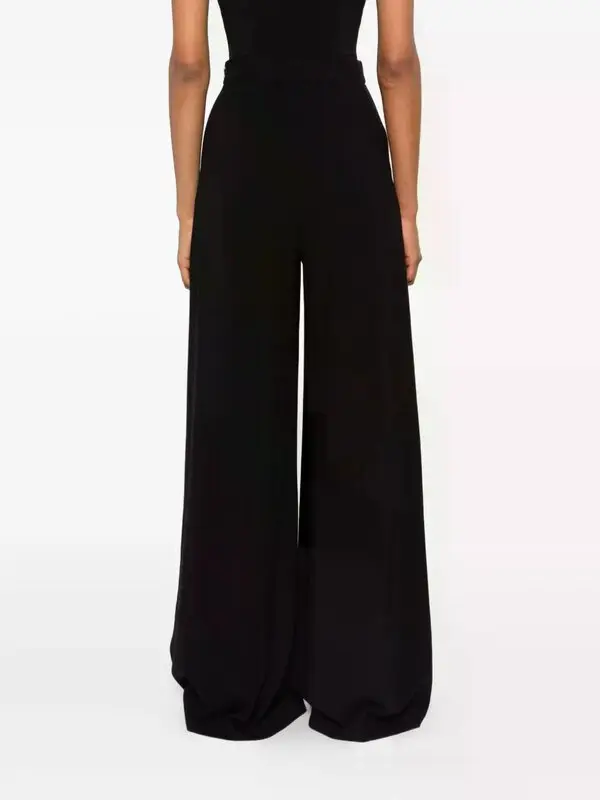 NISSA Pleated Crystal-embellished Trousers - Black