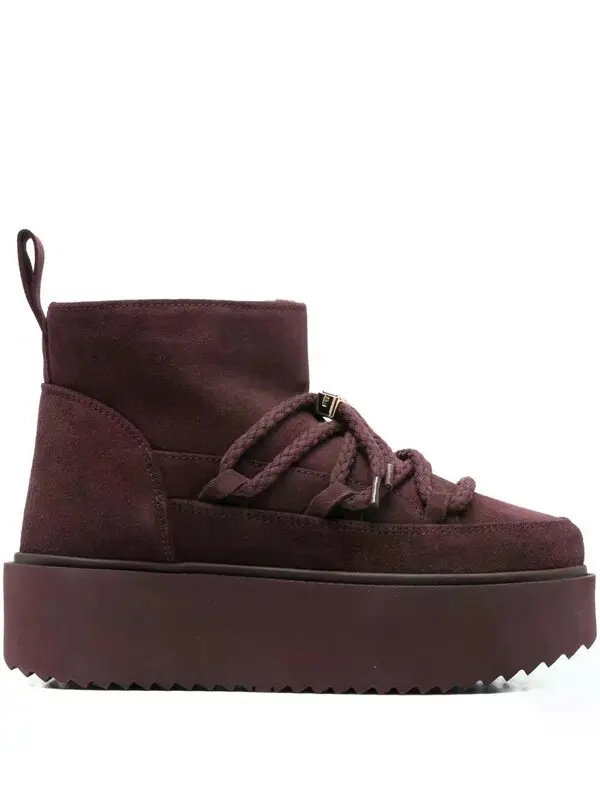Inuikii Lace-up Platform Boots - Red