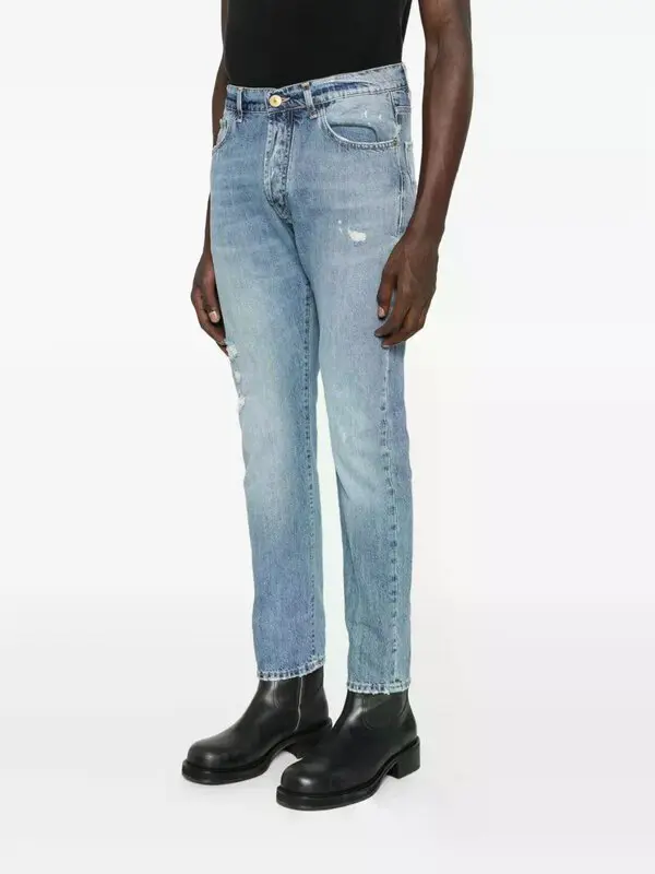 YES LONDON Distressed Straight Leg Jeans