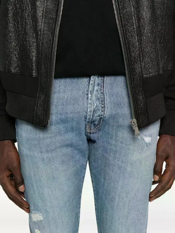 YES LONDON Distressed Straight Leg Jeans