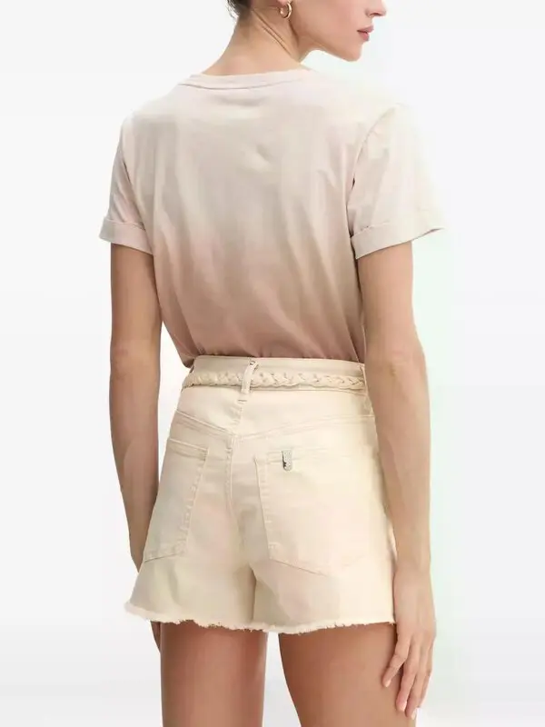 Liu Jo Frayed-hem Belted Shorts