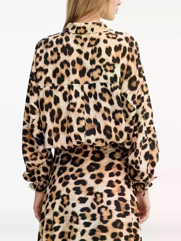 Munthe Leopard-print Ruffled Blouse