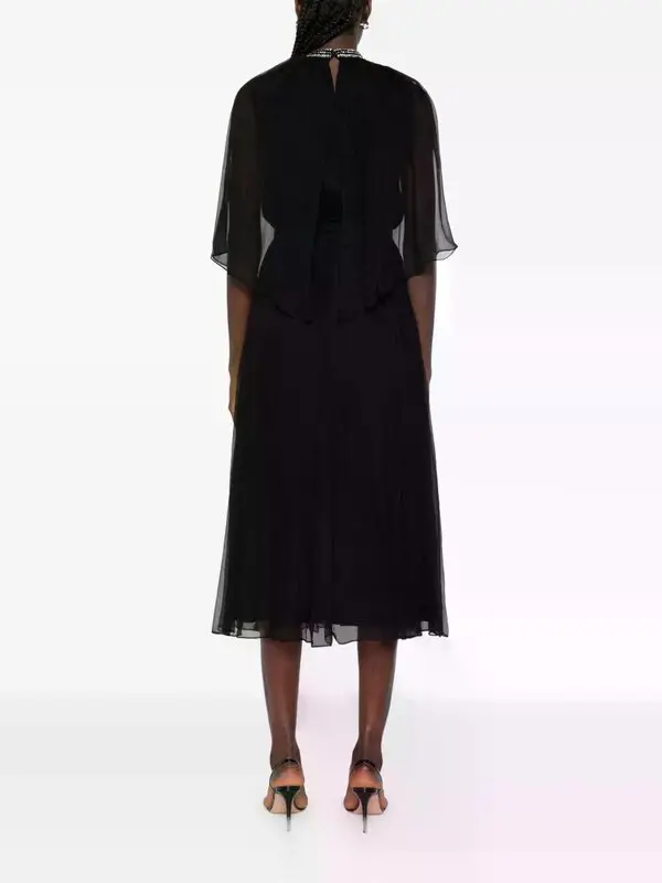 crystal pleated midi dress Luxe Crystal-Accent Pleated Midi Dress | Corset Evening Dress