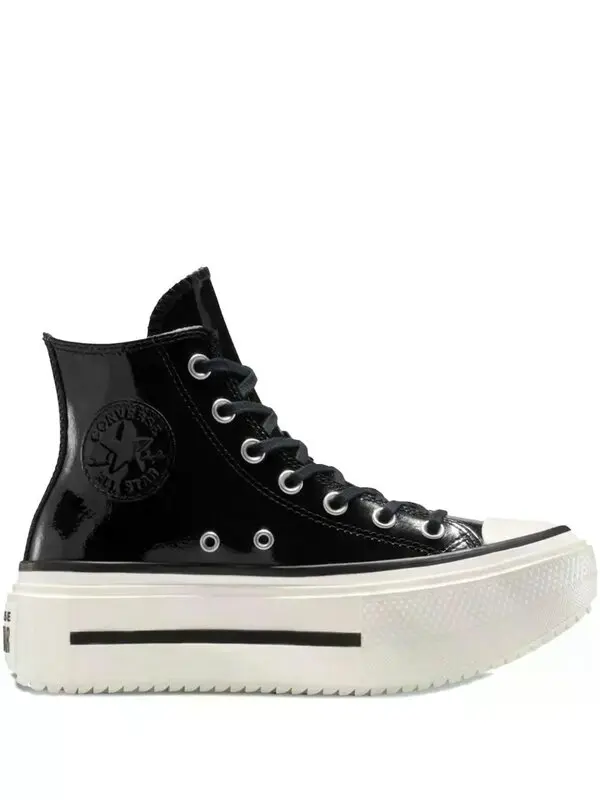 CONVERSE Leather Platform High-top Sneakers - Black