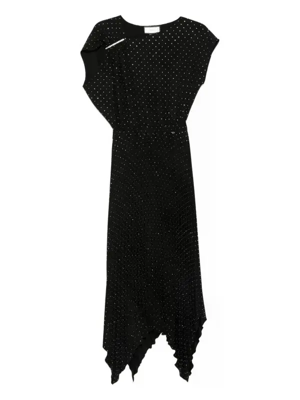 NISSA Embellished Asymmetric Midi Dress