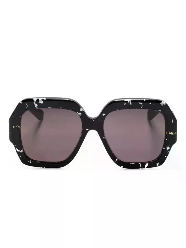Chloé Logo-print Oversized Sunglasses - Black