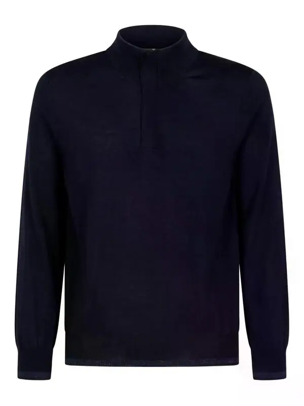 Canali High-neck Sweater - Blue