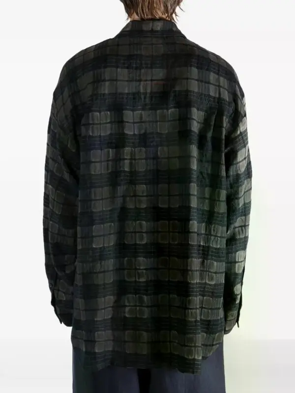 UMA WANG Checked-pattern Frayed Shirt