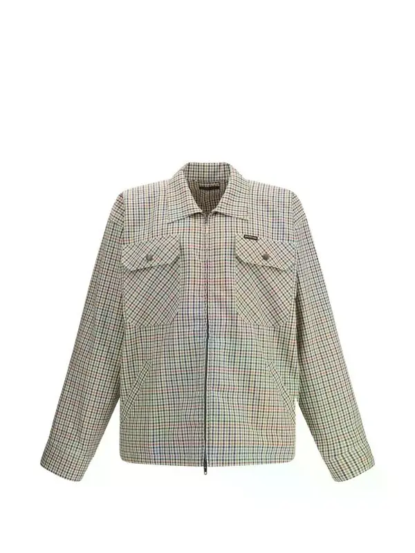 Balenciaga Checked Zip-up Shirt Jacket