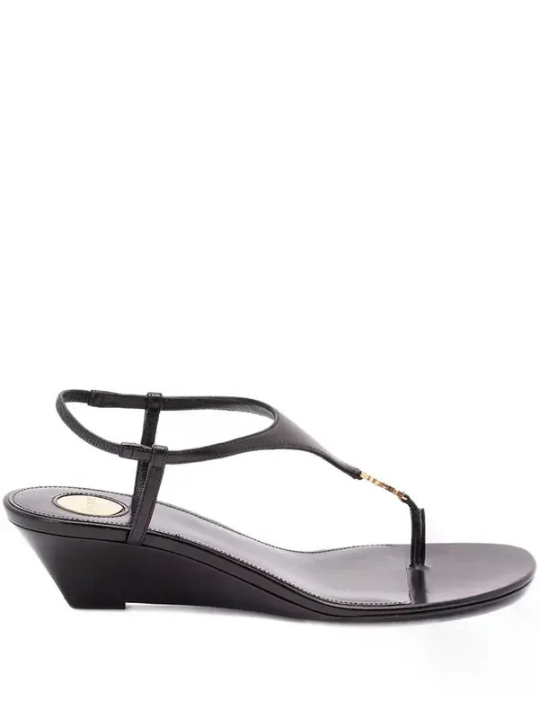 Saint Laurent Leather Wedge Sandals