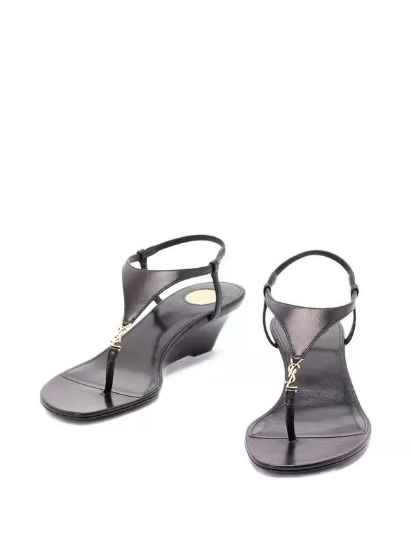 Saint Laurent Leather Wedge Sandals