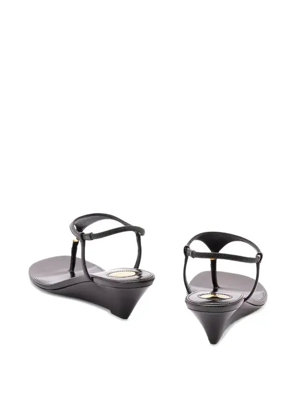 Saint Laurent Leather Wedge Sandals