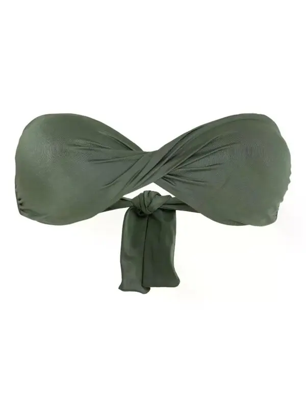 LYGIA & NANNY Twisted-detail Bandeau Bikini Top - Green