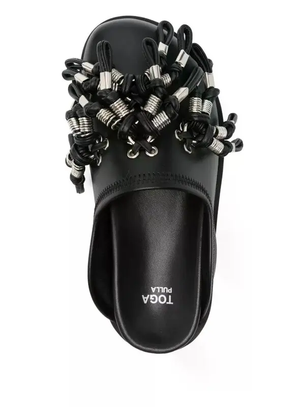 Toga Tassel-embellished Leather Mules - Black