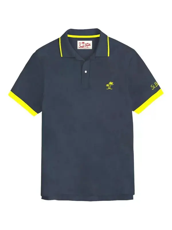 MC2 SAINT BARTH Embroidered Polo Shirt - Blue