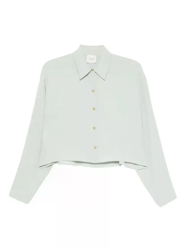 ALYSI Button-front Silk Blouse